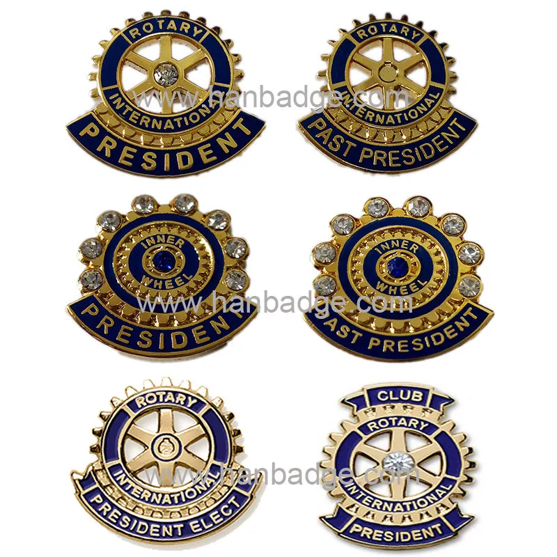 Customized Rotary International Club Lapel Pins Custom Inner Wheel Hard ...