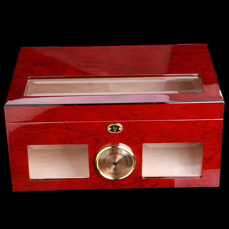 Luxury See through Glass Window High Glossy Wine Red Piano Paint Cigar ...