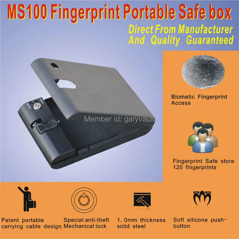 Gary Vault MS100 Micro Vault Biometric Fingerprint Portable Mini Office ...