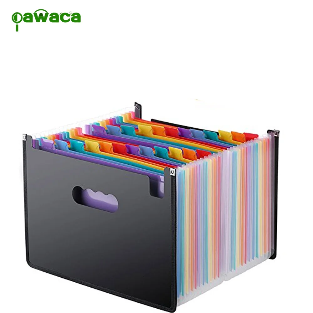 24 Pockets Rainbow Accordion Expanding File Folder Portable A4 File ...
