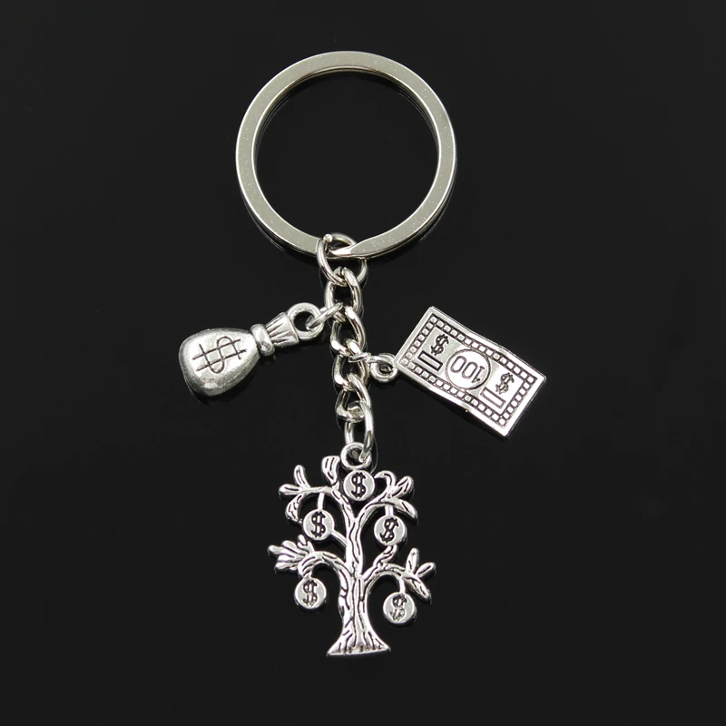 Fashion 30mm Key Chain Keychain Jewelry Silver Color Money Tree Purse ...