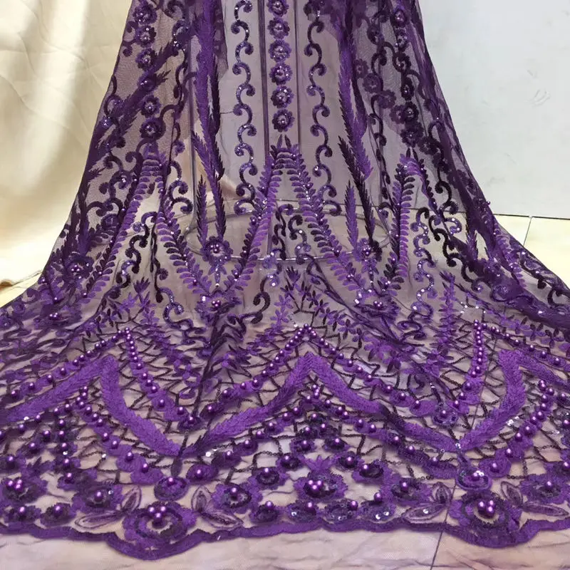 Purple Lace Fabric 2019 High Quality Lace African French Lace ...