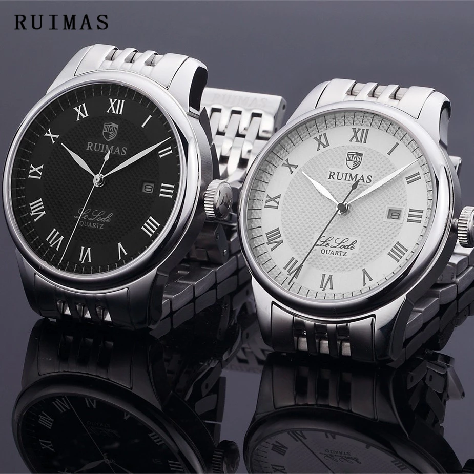 RUIMAS Luxury Men Nice Quartz Watch Stainless Steel Business ...
