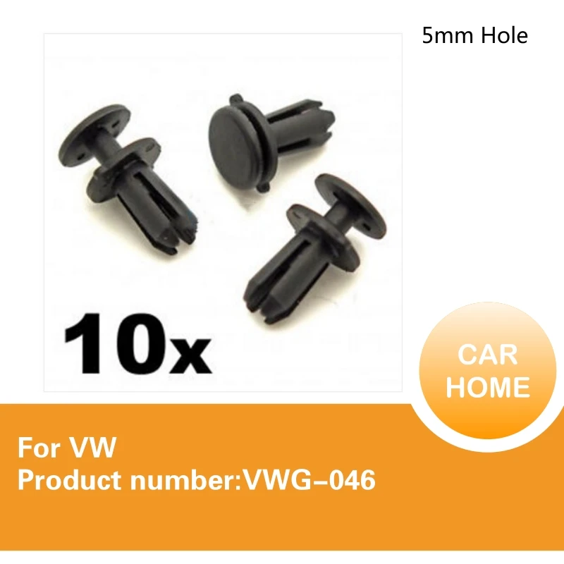 10x For VW 5mm Plastic Rivets Beetle Front Engine Bay Radiator Cover ...