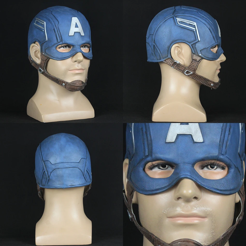 Captain America Mask Cosplay Latex Helmet Avengers Infinity War Masks ...