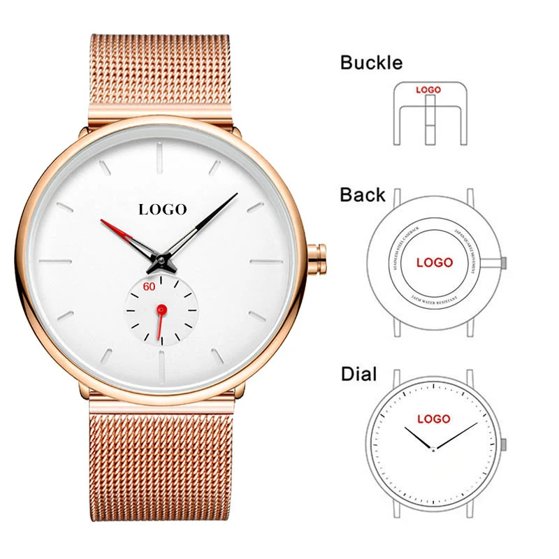 CL029 Stainless Steel My Brand Name Logo Custom Printed Watch OEM Full ...