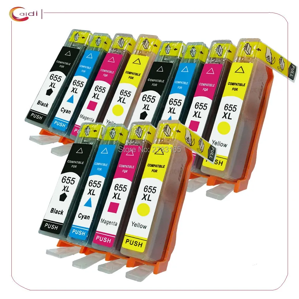 12Pack compatible printer ink cartridges for hp 655 ink cartridge for ...