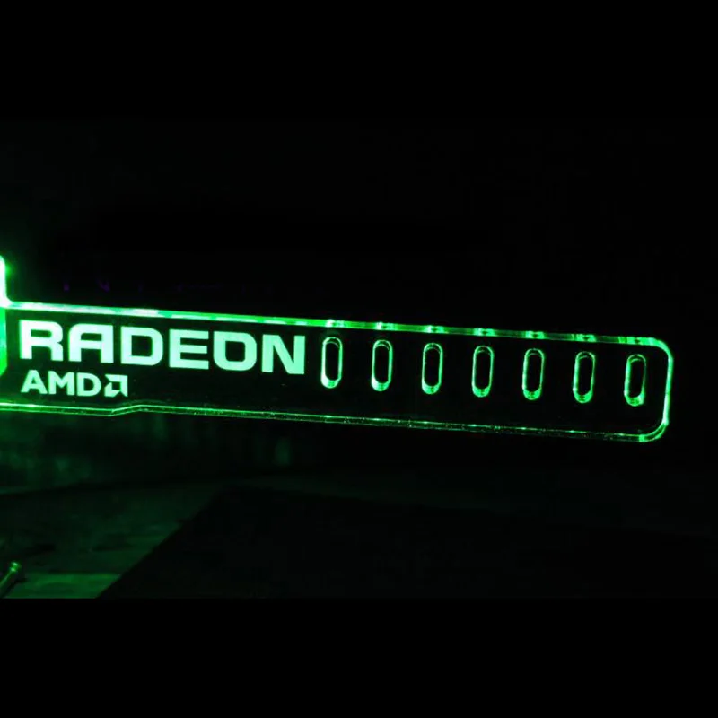 그의 K5 녹색 라데온 AMD 쿨 LED 발광 컴퓨터 주요 상자 그래픽 카드 사용자 정의 지원 프레임 디스플레이 카드 부품 ...