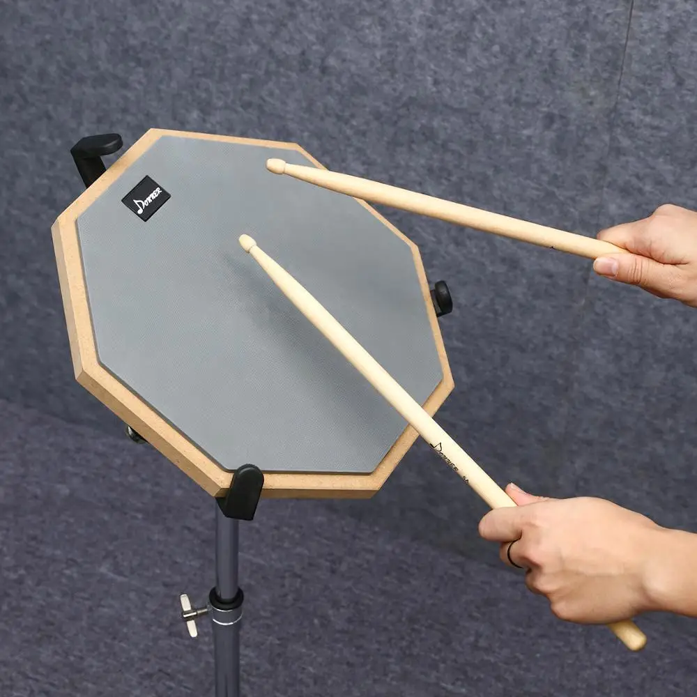 Donner 12 Inch 2 Sides Rubber Wooden Practice Drum Pad Training Dumb ...
