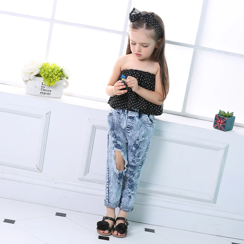 Top y top moda niñas conjuntos 2017 ropa de niña conjunto verano sin ...