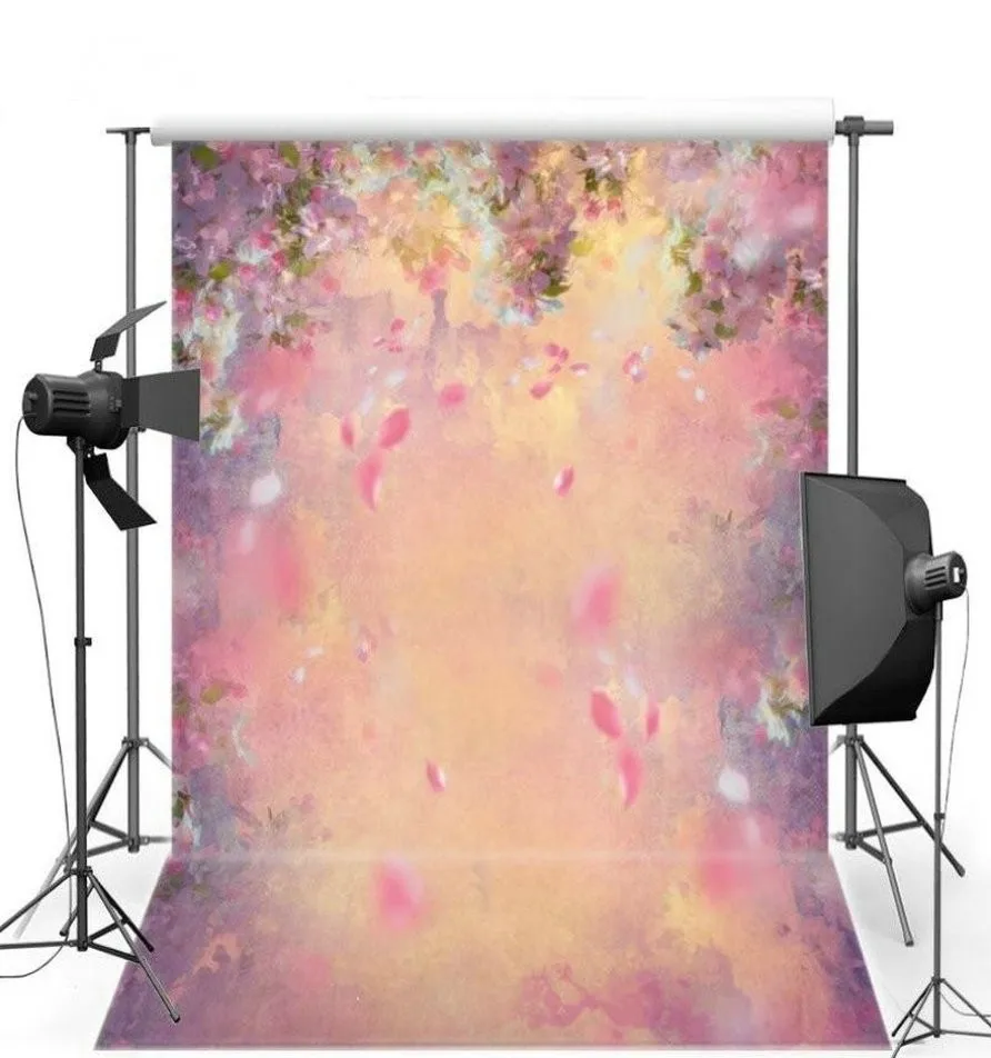 Bokeh Pink Purple Flower backdrops Vinyl cloth High quality Computer ...