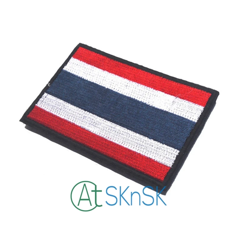 50 pcs/set Embroidered Thailand Flag Patch Tactical 3D Patches Combat Badge Fabric National ...
