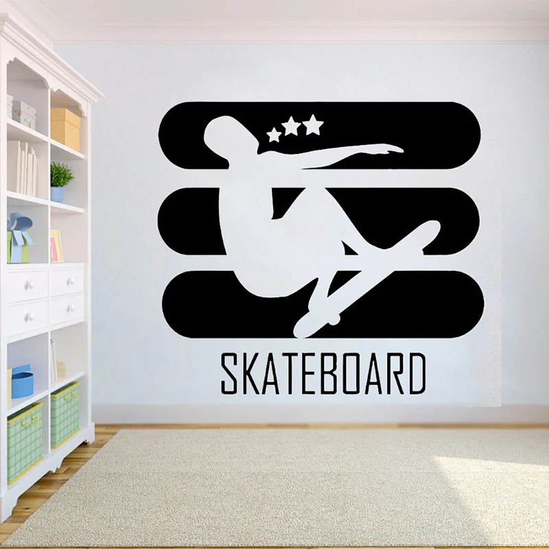 Aliexpress.com : Buy Skateboard Vinyl Wall Sticker For Kids Room Mural ...