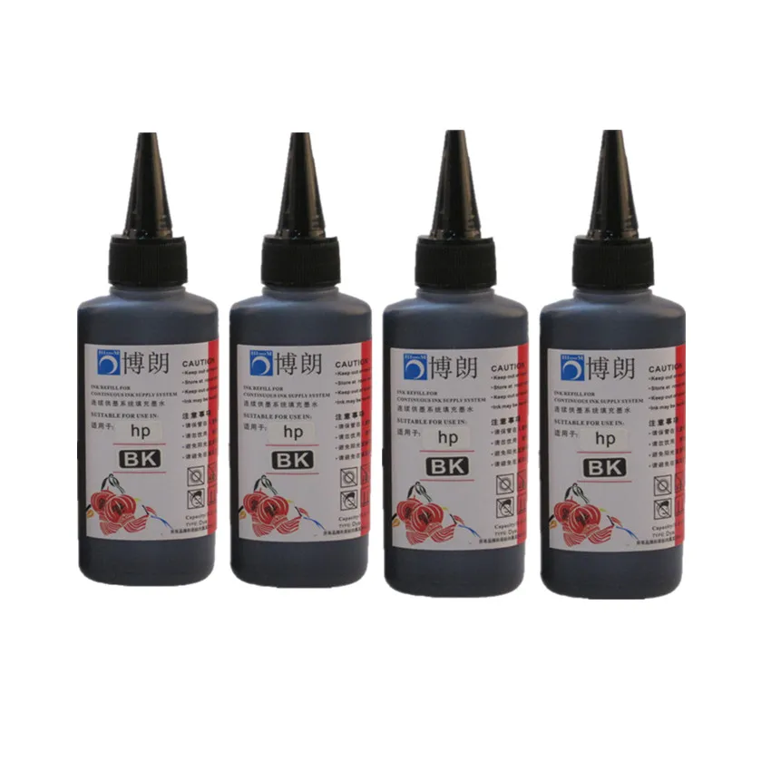 4 Black Dye Ink 100ml Refill Ink Kit For Hp Deskjet 1000 1050 1050a ...