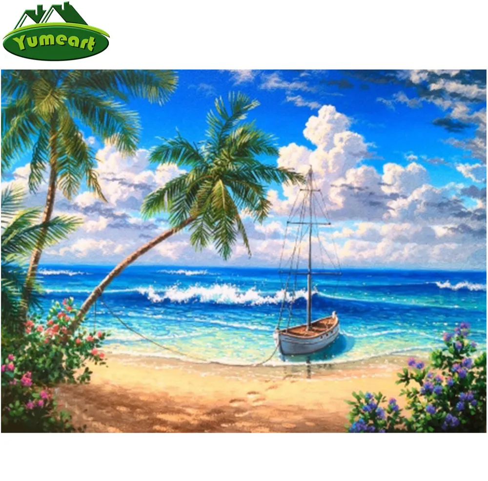 Full Mosaic Diamond Painting Summer Beach Getaway Oil Painting Mosaic ...