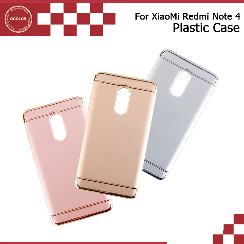 ocolor For XiaoMi Redmi Note 4 4X Plastic Luxury Gold Removable Back ...