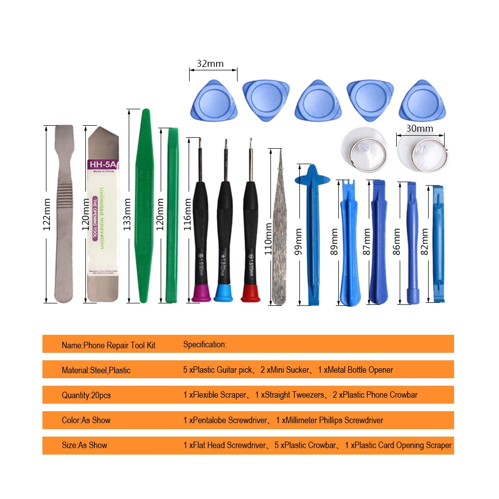 JelBo Mobile Phone Repair Tools Kit 21 in 1 Cell Phones Pry Opening ...