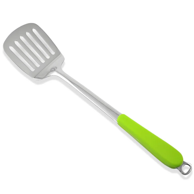 Plastic Handle Stainless Steel Pancaker Turner Egg Slotted Ladle ...