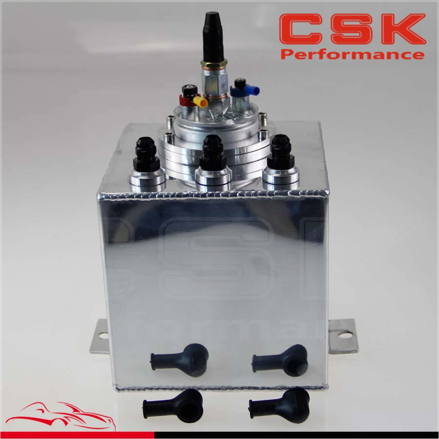 2L Litre Billet High Flow Swirl Fuel Surge Tank AN6 + 044 External Fuel ...