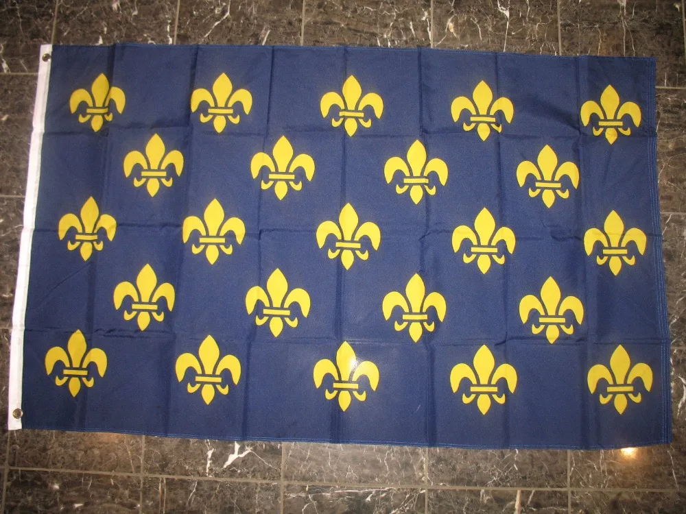 AZUL PEQUENA FLOR DE LIS 23 FRANCÊS FRANCE Faculdade Nylon Bandeira ...