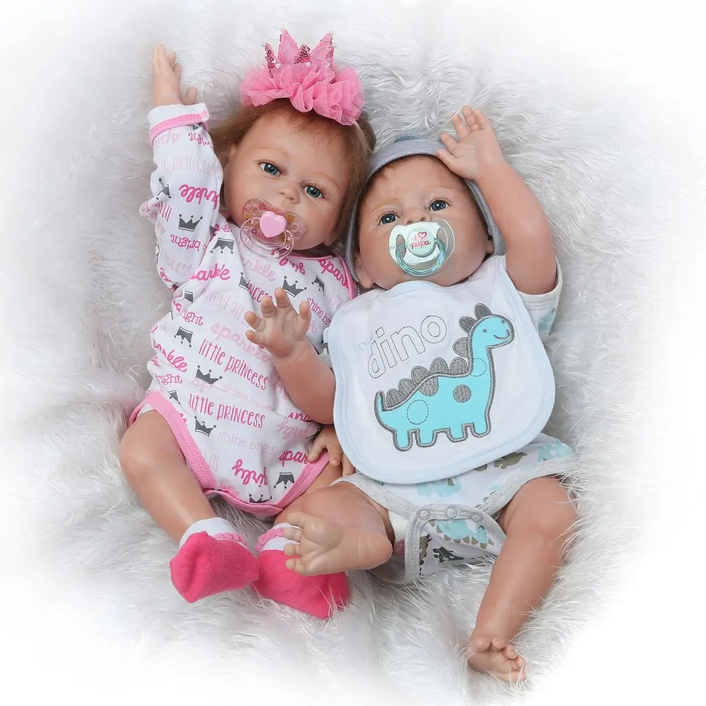 18Inch Open Eyes Kids Reborn Baby Doll Soft Full Body Silicone Lifelike