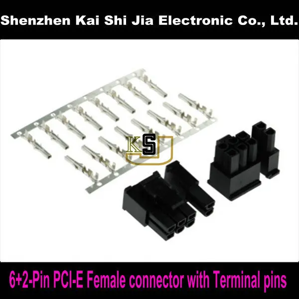 Free shipping 50sets 6+2Pin Female PCI Express PCIe Connector with ...