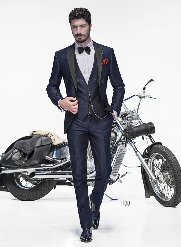 Terno masculino azul marinho, versão mais recente, casaco, calça, terno ...