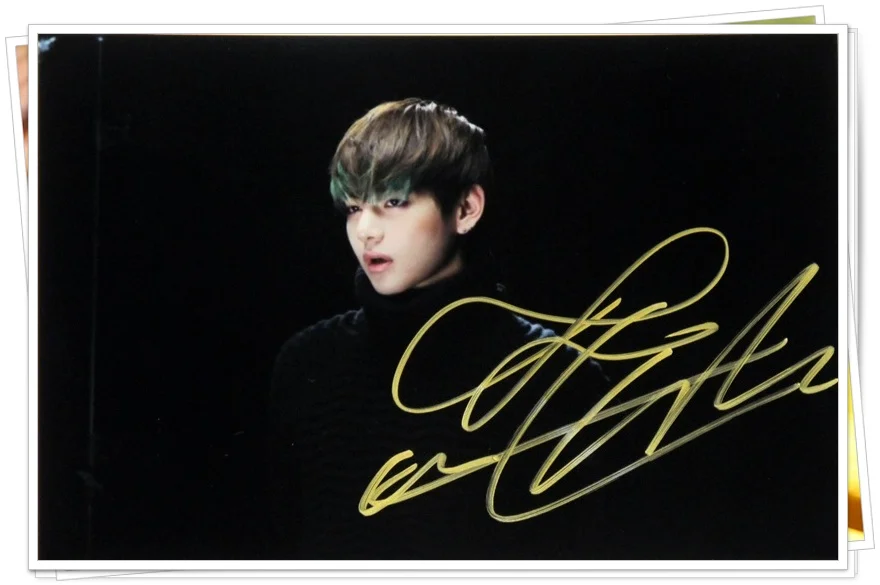 BTS V Kim Tae Hyung autographed signed original photo 4*6 inches korean ...
