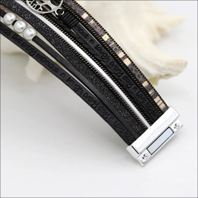 VONNOR, ювелирные браслеты для женщин, многослойные, кожа, веревка ...