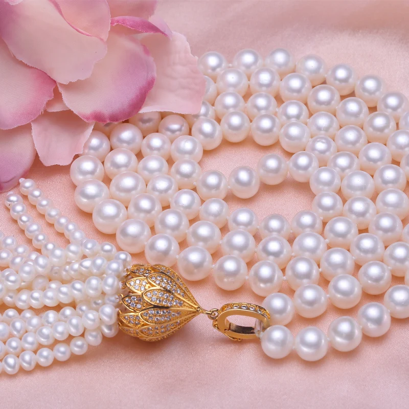 Con perlas naturales de agua dulce para mujer, accesorio con palabra de ...