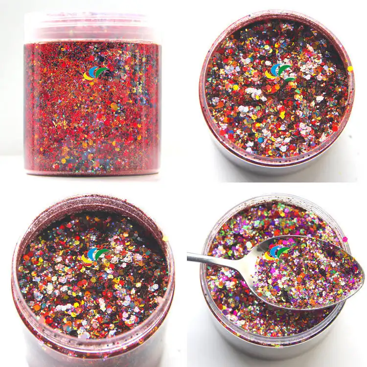 2019 Hex Mix Glitter *50 gr 28 Colors 1 tsp options* Chunky Glitter ...