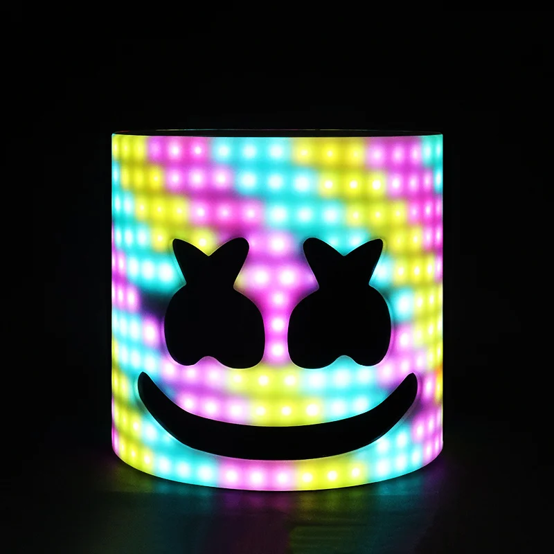 Led Arylic Type 28cm 45 Styles Led Dj Mask Marshmallow Helmet Marshmallow Mask Face Hat Music