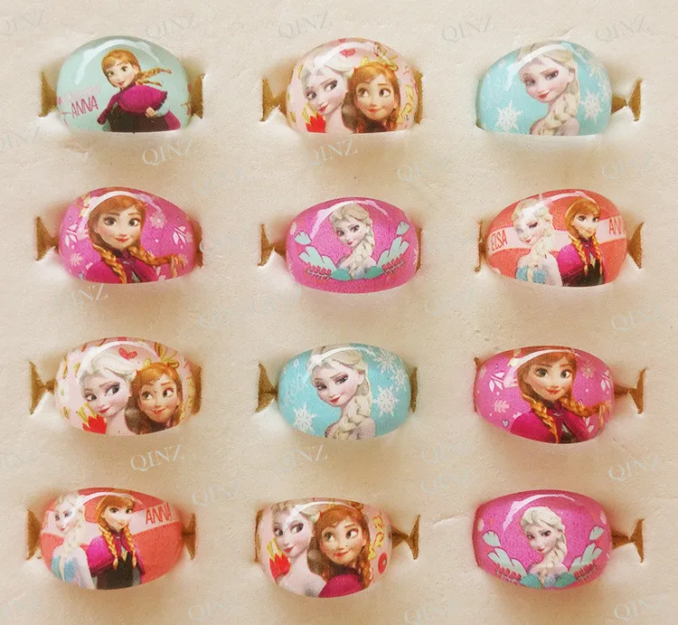 10pcs-lot-Kids-Mix-Resin-RINGS-Cartoon-Anna-Elsa-Olfa-Girls-Princess ...