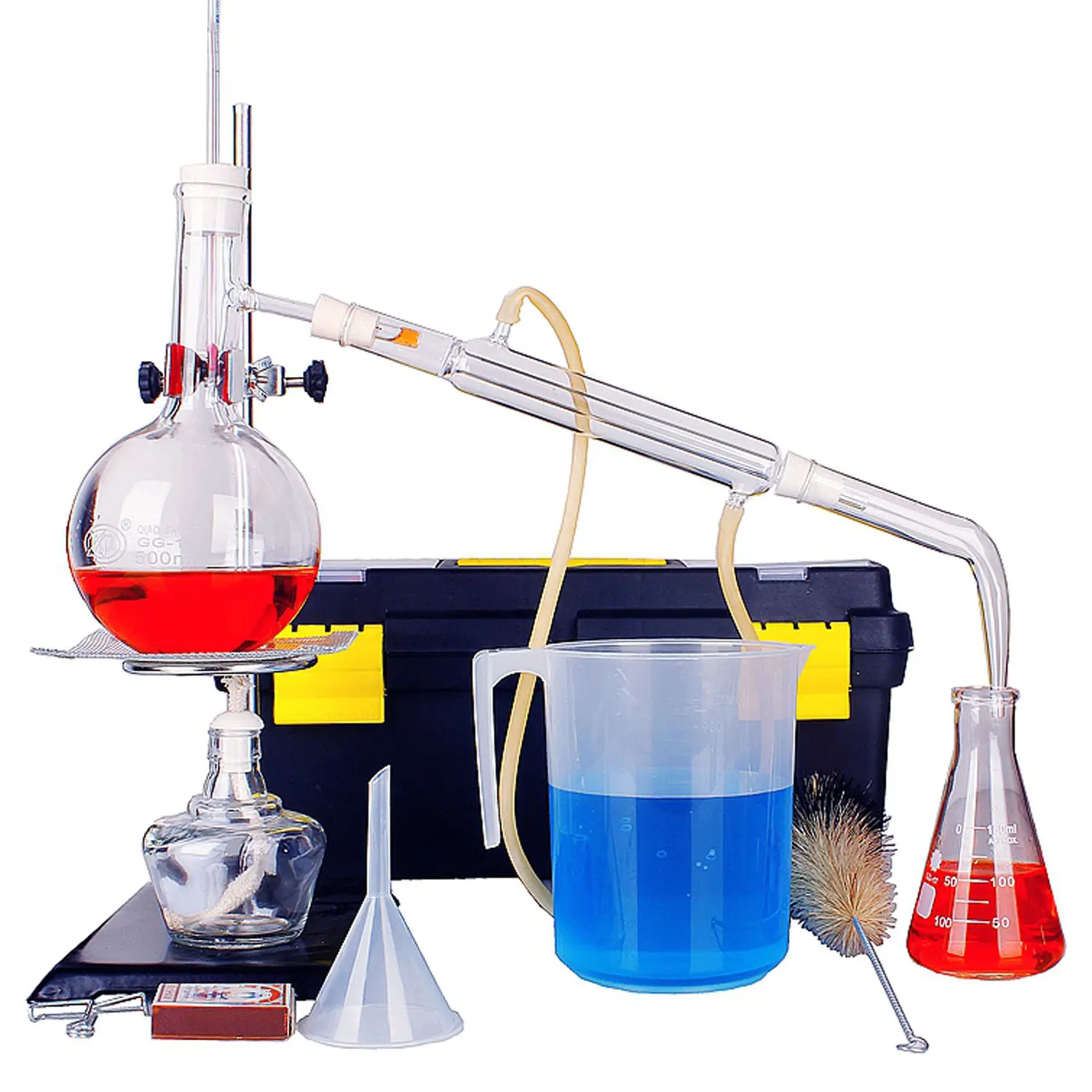 15pcs New 500ml Lab Distillation Apparatus Essential Oil Pure Water Distiller Glassware Kits W