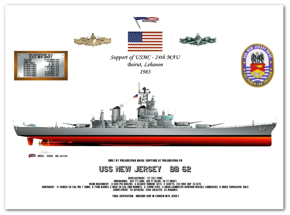 Map Of Ship Uss New Jersey