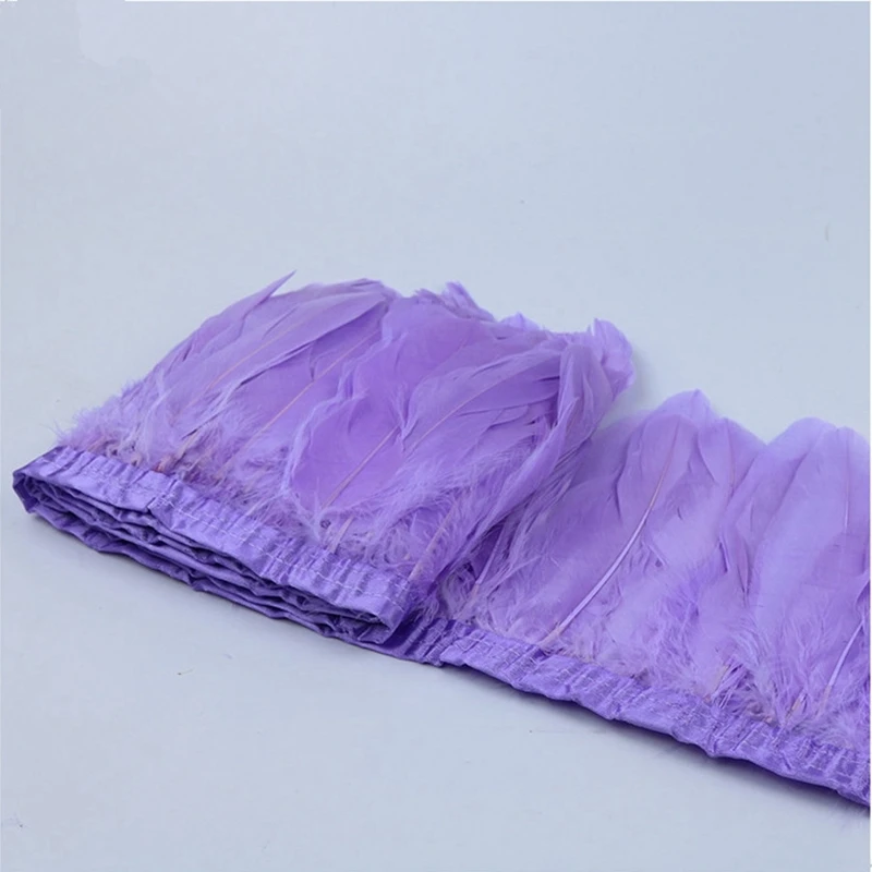 Plume de déco,Bandes en plumes d'oie teintées pour robe, rubans de ...