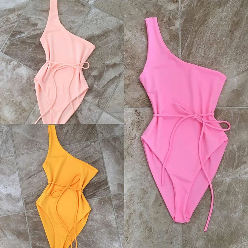2018 Venus Vacation New Single Shoulder Belt Sexy Bathing Suit Siamese