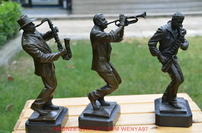 Art Deco Sculpture Three Men Musician Bronze Statue|statue bronze ...