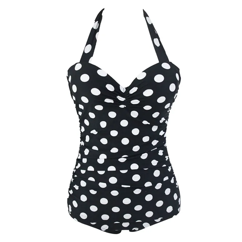 Cfanny Women Swimwear Floral Print Retro One Piece Swimsuit Plus Size