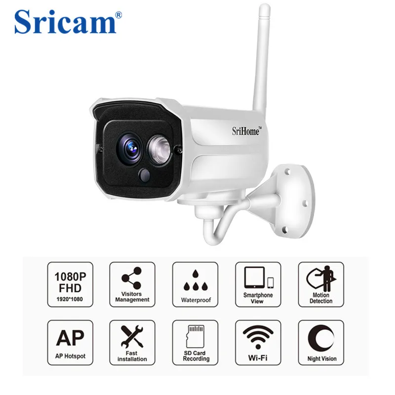 Sricam SH024 1080P Wireless Wifi IP Camera 2.0MP CCTV Security outdoor ...