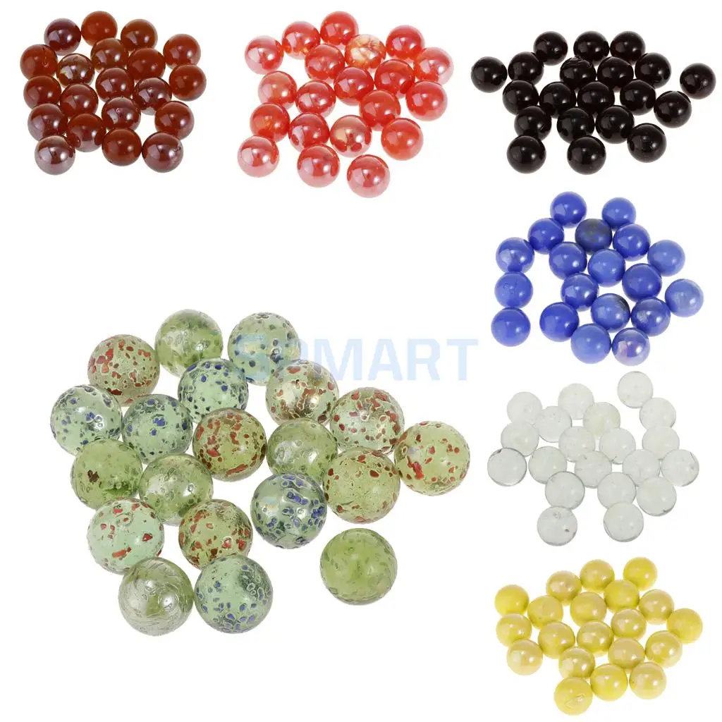 20Pcs-16mm-Assorted-Color-Glass-Marbles-Kids-Traditional-Game-Play-Fun ...
