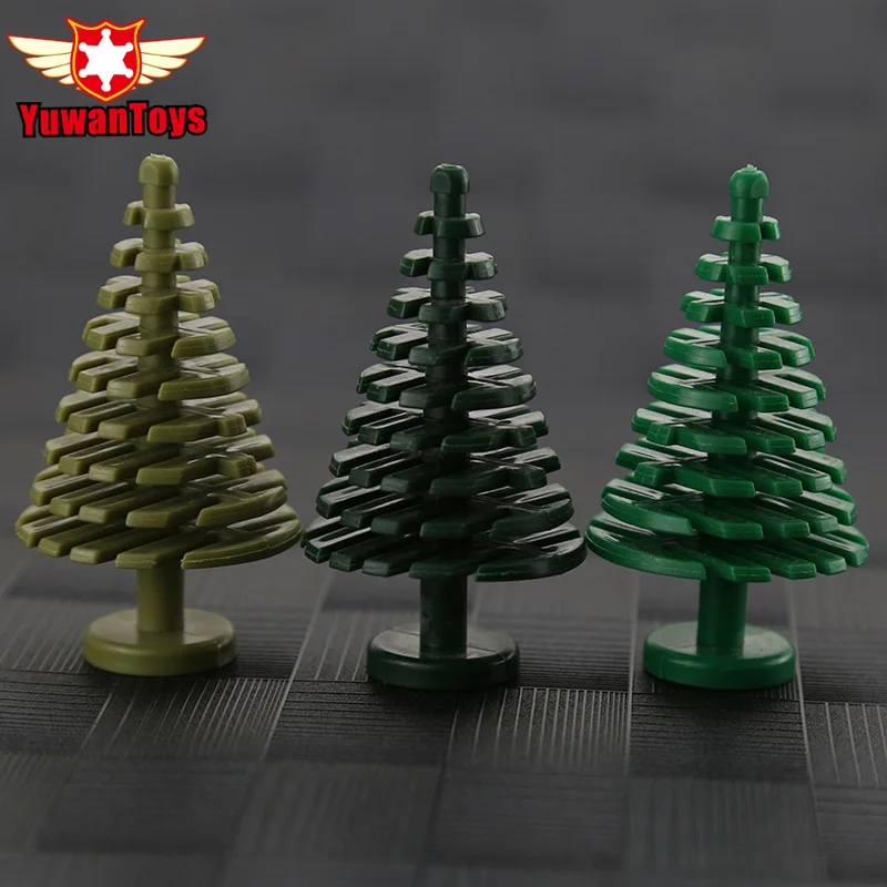 3PCS Pine Trees Grass Leaves Garden Plant Branches Bamboo MOC Assembled ...