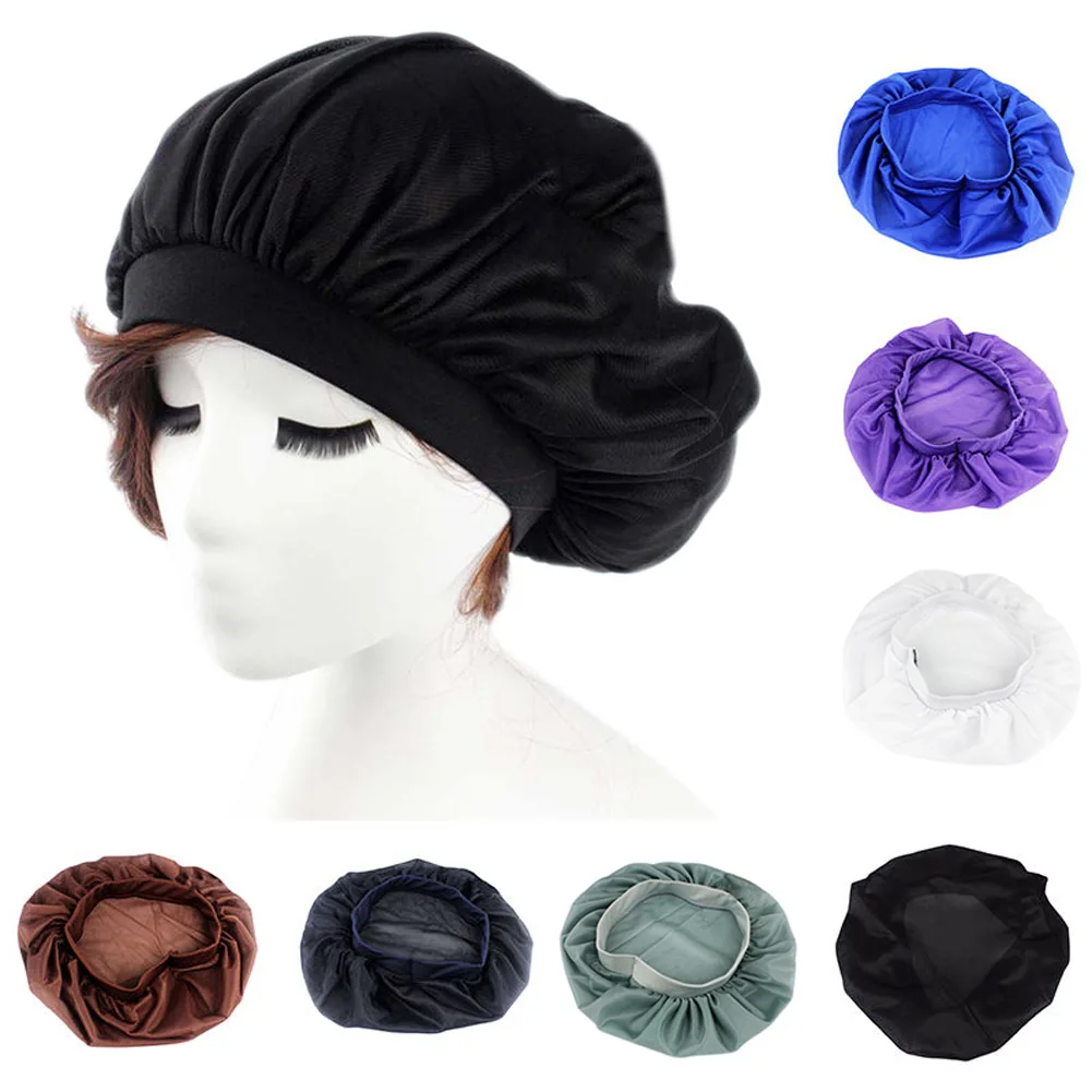 Night Sleep Hat Satin Bonnet Chemo Cap Head Wrap Cover Long Hair Care ...