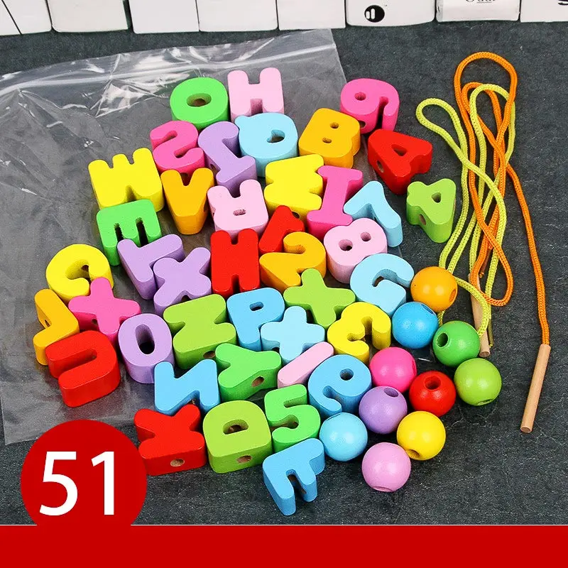 Красочные Обучающие игрушки Монтессори, деревянные цифровые игрушки из ...