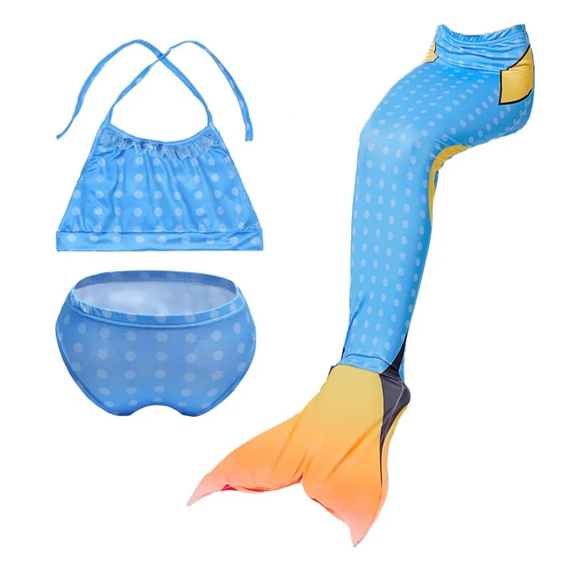 Free shipping Blue color Kids Mermaid cosplay swimming suit set Girl's ...