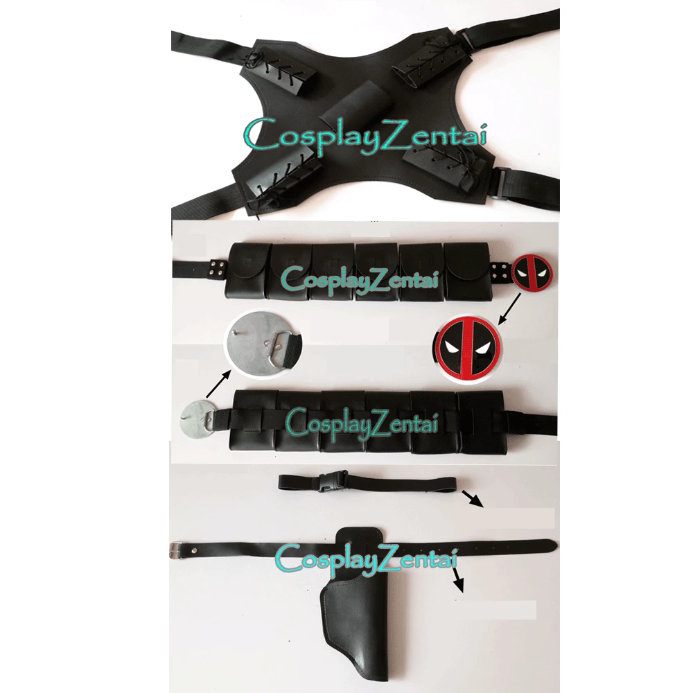 NEW Deadpool Accessories Black 3 Pieces Deadpool Cosplay Sets Belt ...