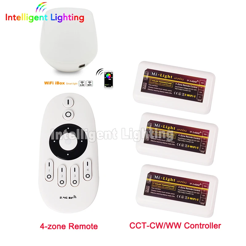 RF remote + led wifi controller + 3x wireless control ww cw controller ...