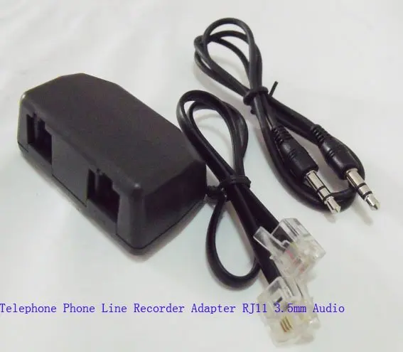 Rj11 Telephone Phone Line To 3.5mm Recording Adapter Computer Recording ...