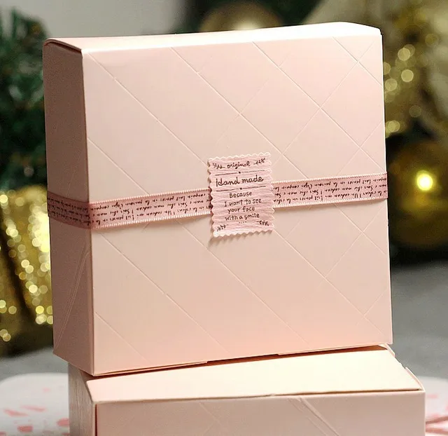 free shipping pink gift packaging cardboard gift box 12cm*12cm*4 - 动态图库网