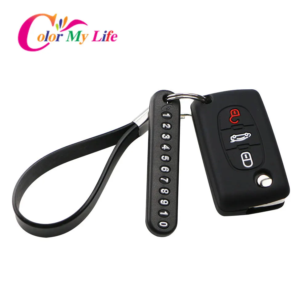 Car-Key-Chain-Keychain-Phone-Number-Parking-Card-Key-Ring-Fit-for-For ...